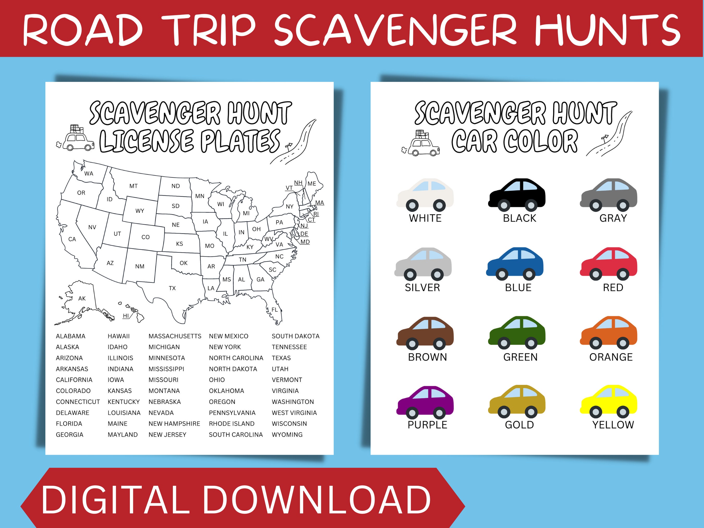 Road Trip Scavenger Hunt, Car Games, Family Vacations, Scavenger Hunt ...