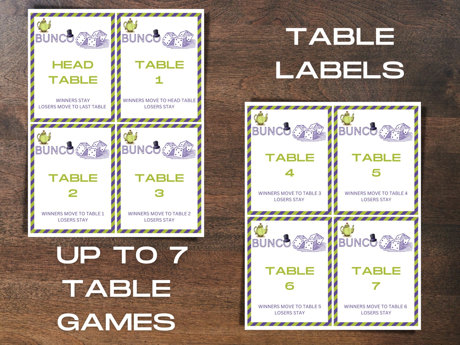 Themed Bunco Score Sheets, Bunco Score Cards, Bunco Tally Sheets, Bunco ...