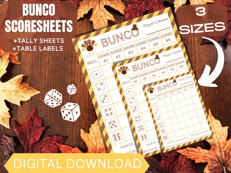 Thanksgiving Bunco Score Sheets Thanksgiving Bunco Score - Etsy