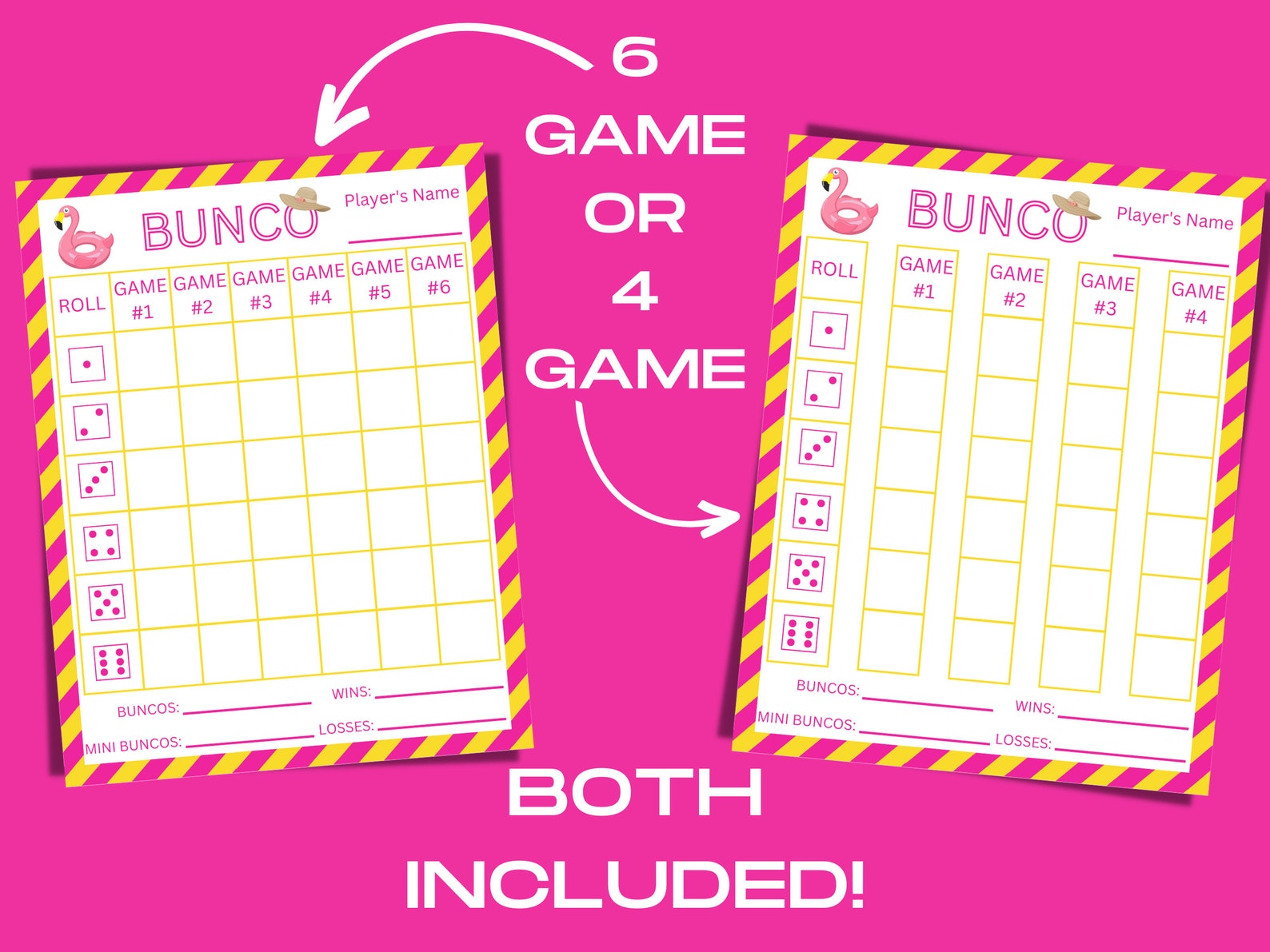 Summer Bunco Score Sheets, Pool Party Bunco Score Cards, Bunco Tally ...