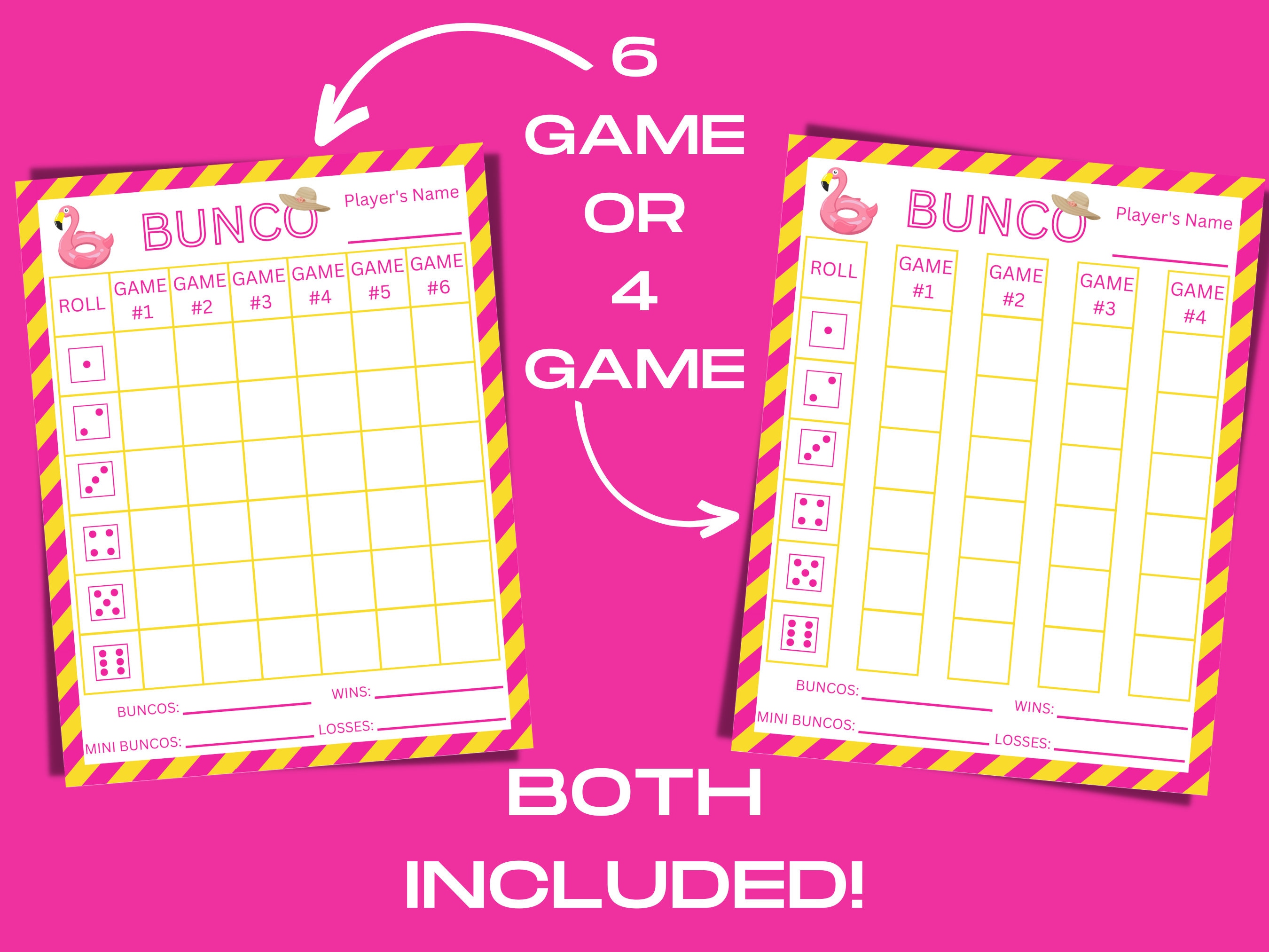Summer Bunco Score Sheets, Pool Party Bunco Score Cards, Bunco Tally ...