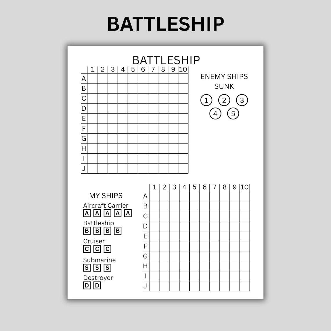 Printable Pen and Paper Games – 5 Game Bundle | Tic Tac Toe, Hangman ...