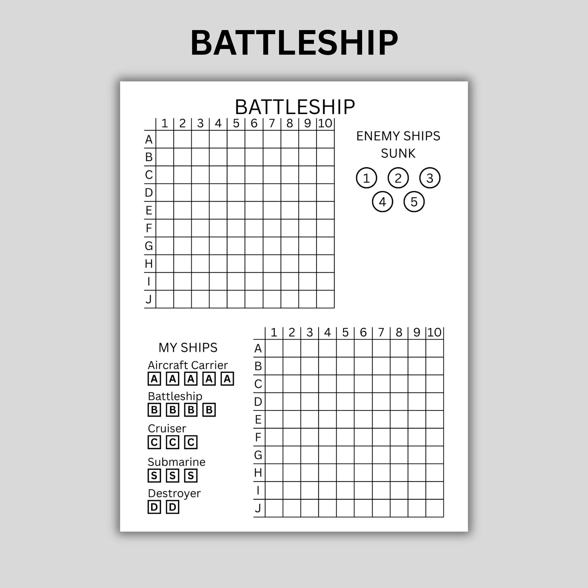 Printable Pen and Paper Games – 5 Game Bundle | Tic Tac Toe, Hangman ...