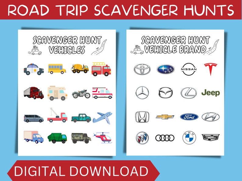 Road Trip Scavenger Hunt, Car Games, Family Vacations, Scavenger Hunt ...