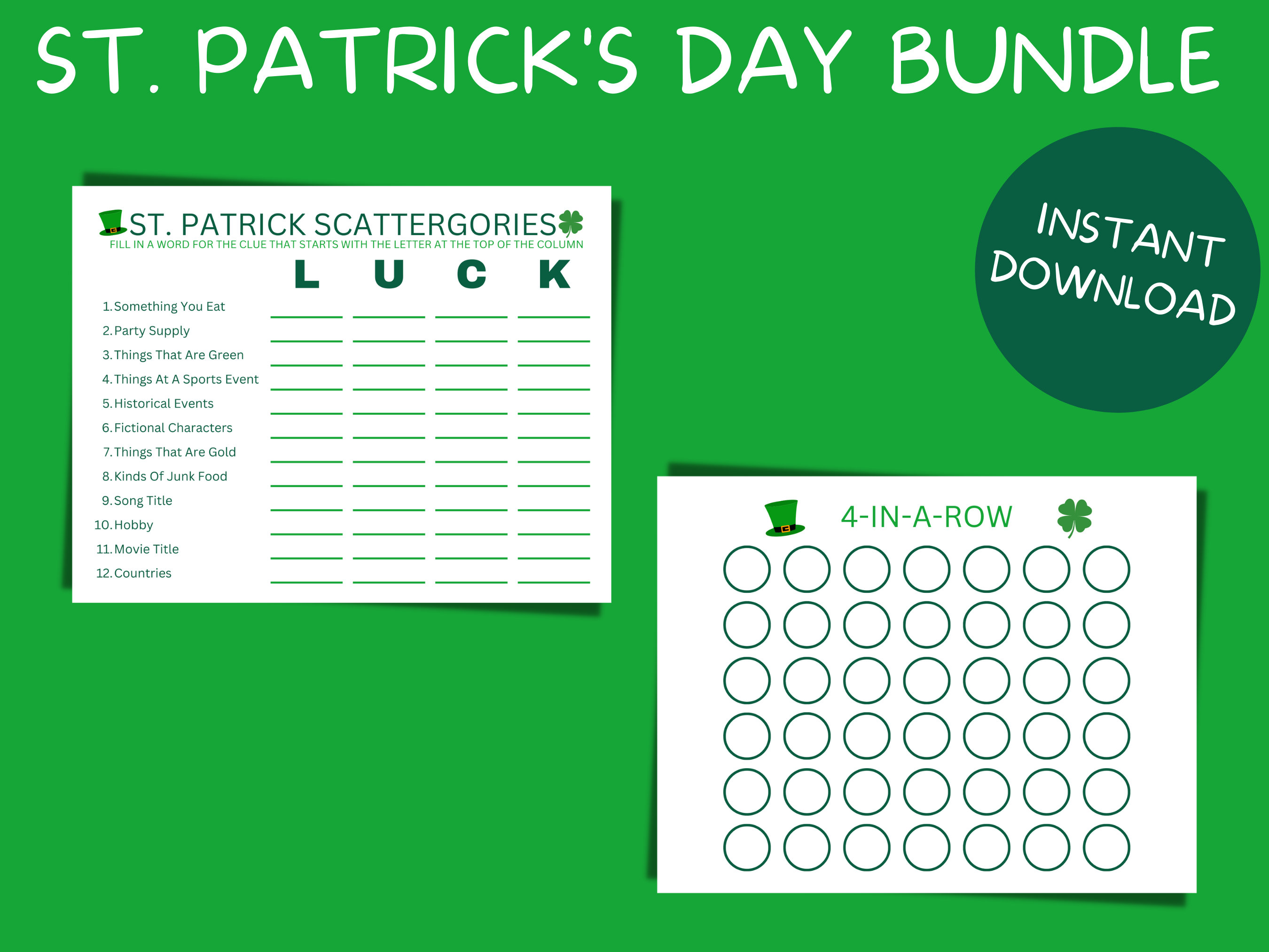 St Patricks Day Game Bundle, St Patricks Trivia, St Patricks Party ...