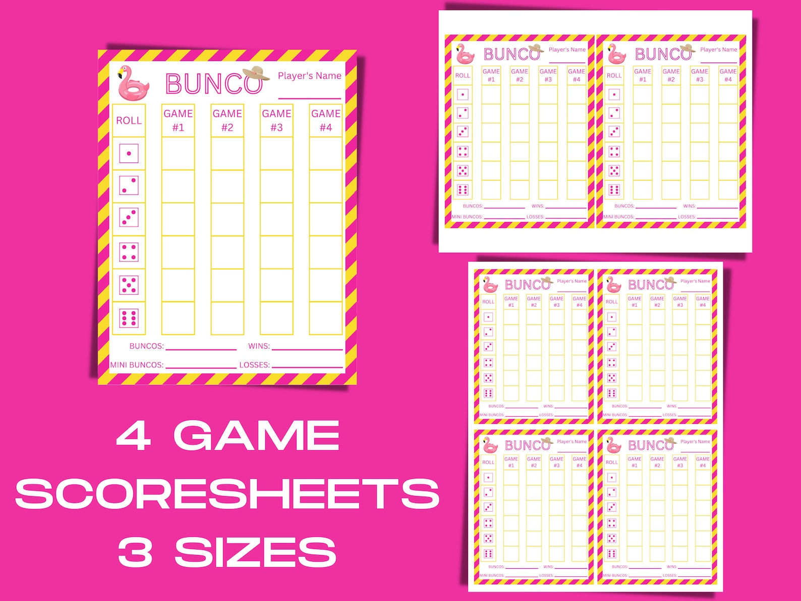 Summer Bunco Score Sheets, Pool Party Bunco Score Cards, Bunco Tally ...