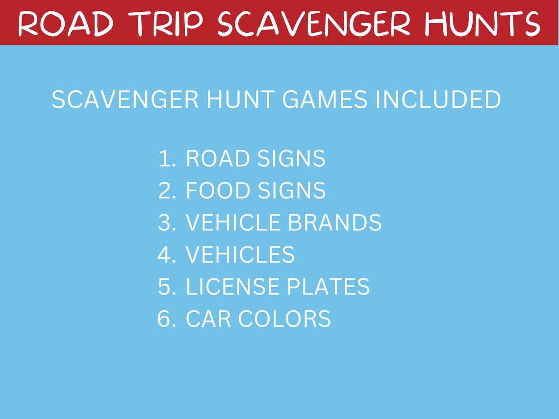 Road Trip Scavenger Hunt, Car Games, Family Vacations, Scavenger Hunt ...