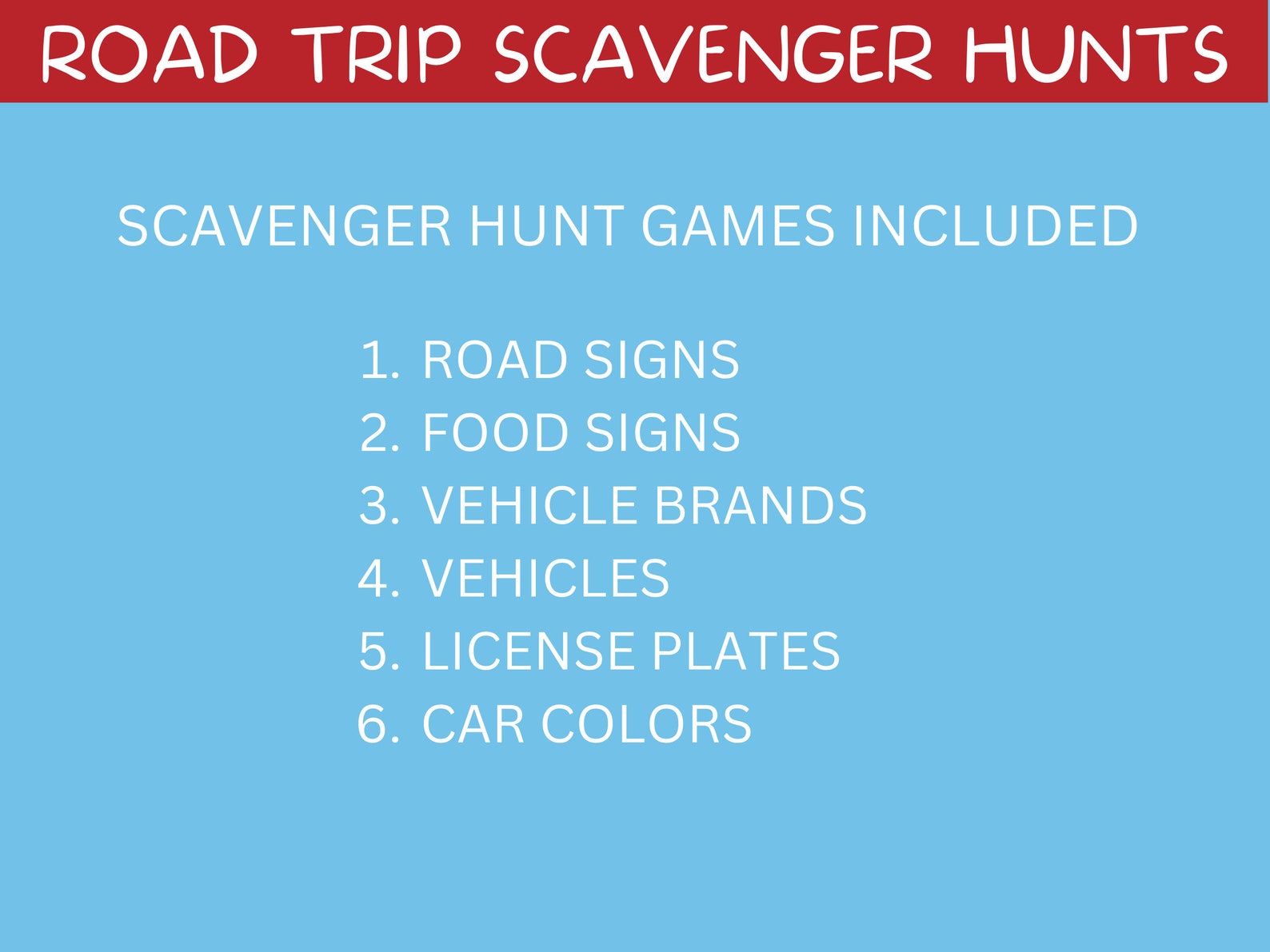 Road Trip Scavenger Hunt, Car Games, Family Vacations, Scavenger Hunt ...