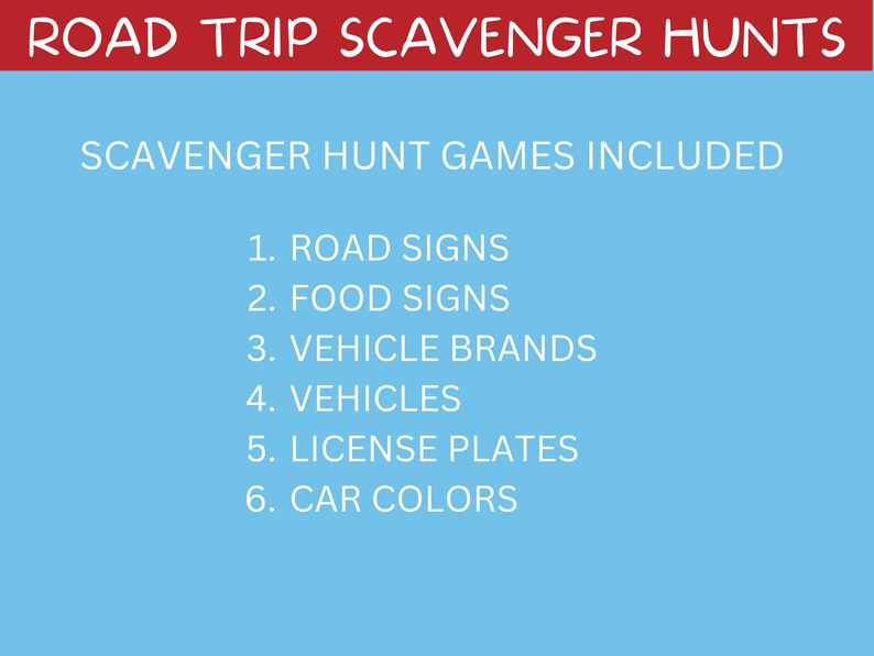 Road Trip Scavenger Hunt, Car Games, Family Vacations, Scavenger Hunt ...