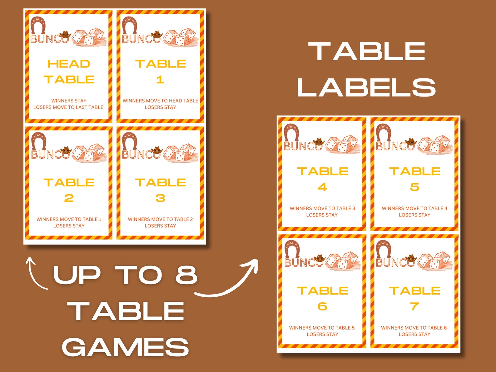 Country Western Bunco Score Sheets, Country Bunco Score Cards, Bunco ...