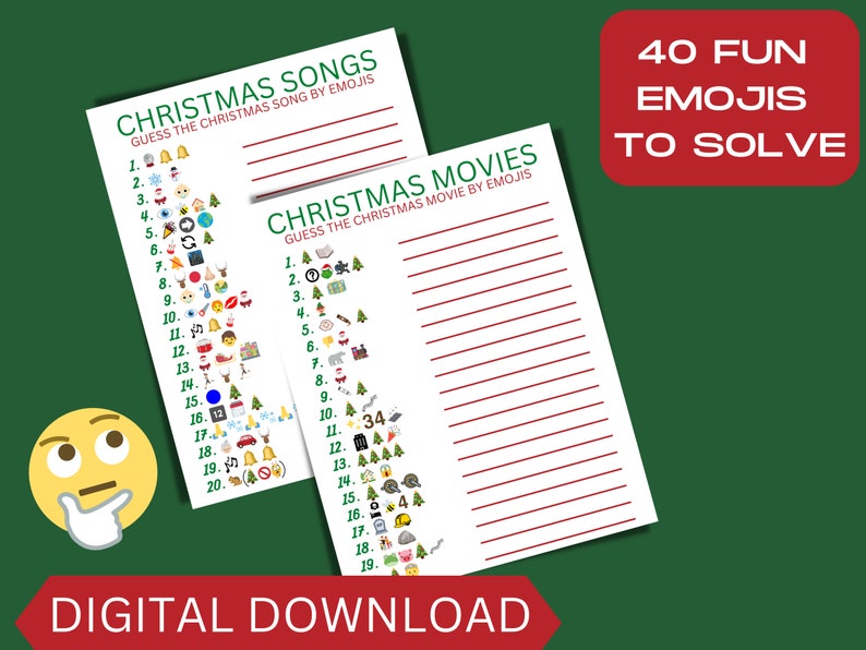 Christmas Emoji Pictionary Game, Christmas Song, Christmas Movie ...