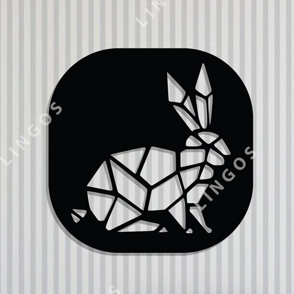 Geometric Rabbit - Etsy