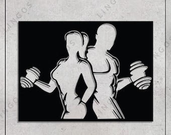 Fitness Dumbbell Dxf | Etsy