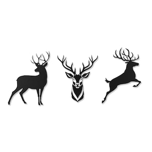 Deer File, Reindeer Laser Cut File, Plans,pdf, DWG, SVG, DXF, Vector ...