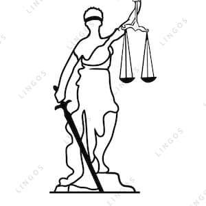 Lady Justice Line Art: Legal Wall Decor (digital Download) - Etsy