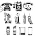Telephone Bundle Svg Smartphone Digital Files Phone Vector - Etsy
