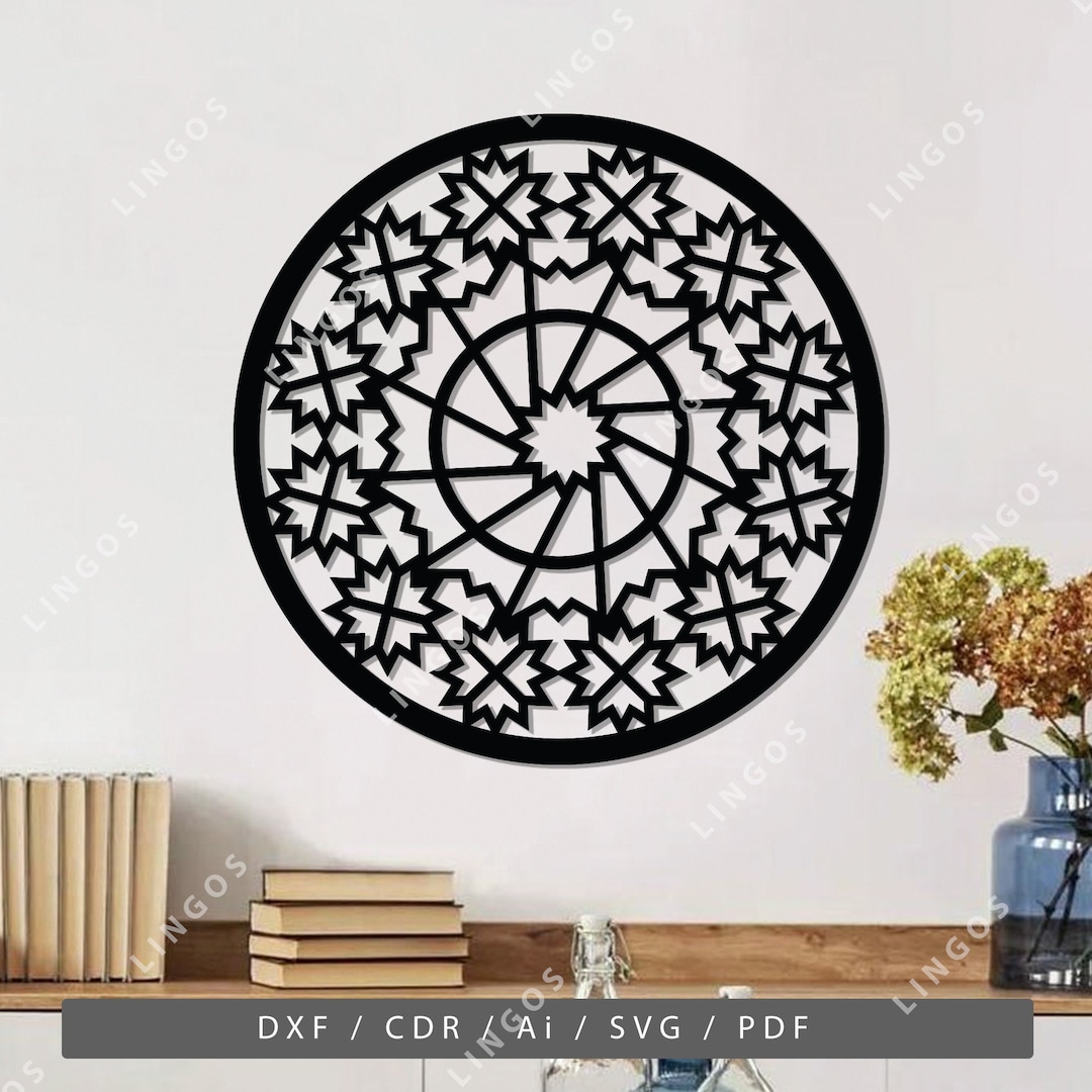 Geometric Patterns DXF, Mandala Silhouette, Modern Abstract Cut File ...