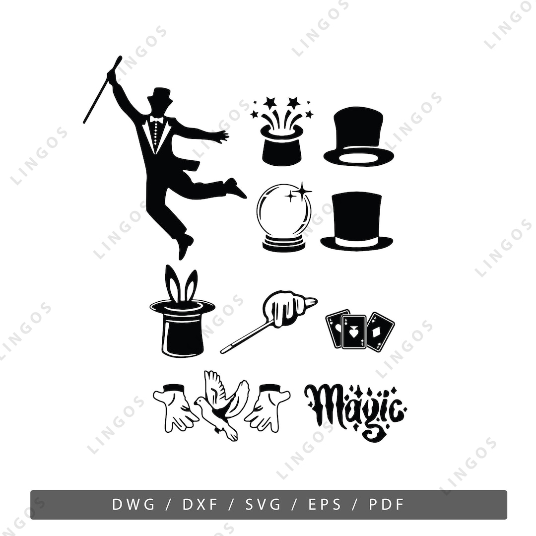 Magic SVG Bundle, Sorcery Vector, Wizard PDF, Magician DWG, Dxf, Eps ...