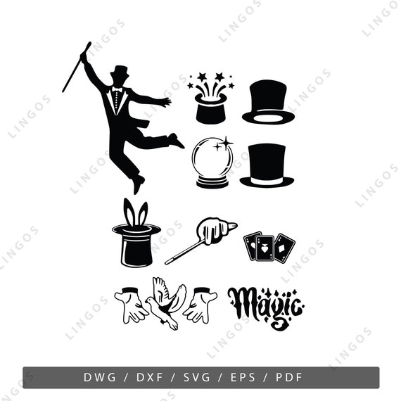 Magic SVG Bundle Sorcery Vector Wizard PDF Magician DWG | Etsy