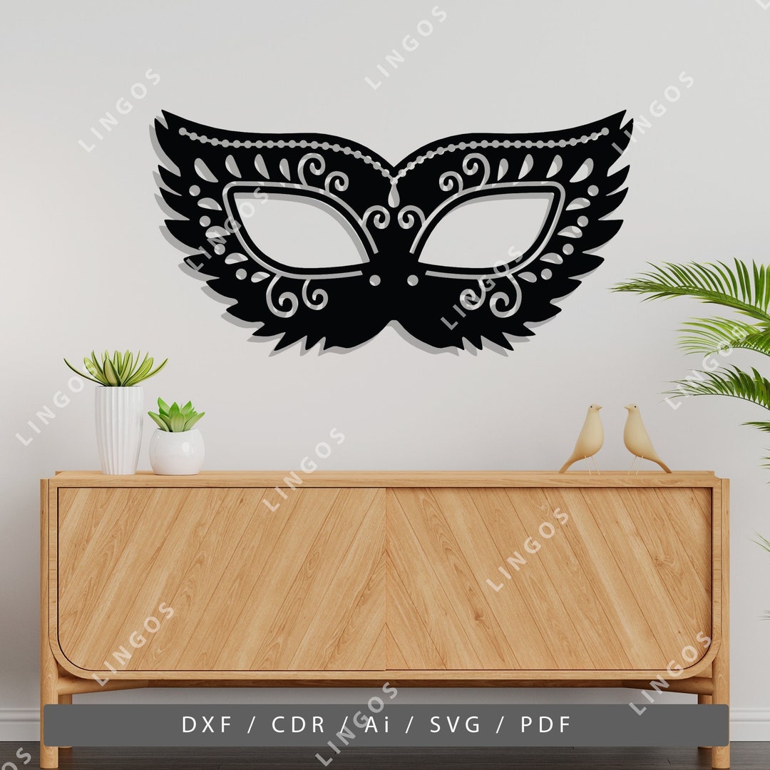 Eye Mask Vector, Mask DXF File, Masquerade Mask, Cricut, Silhouette ...