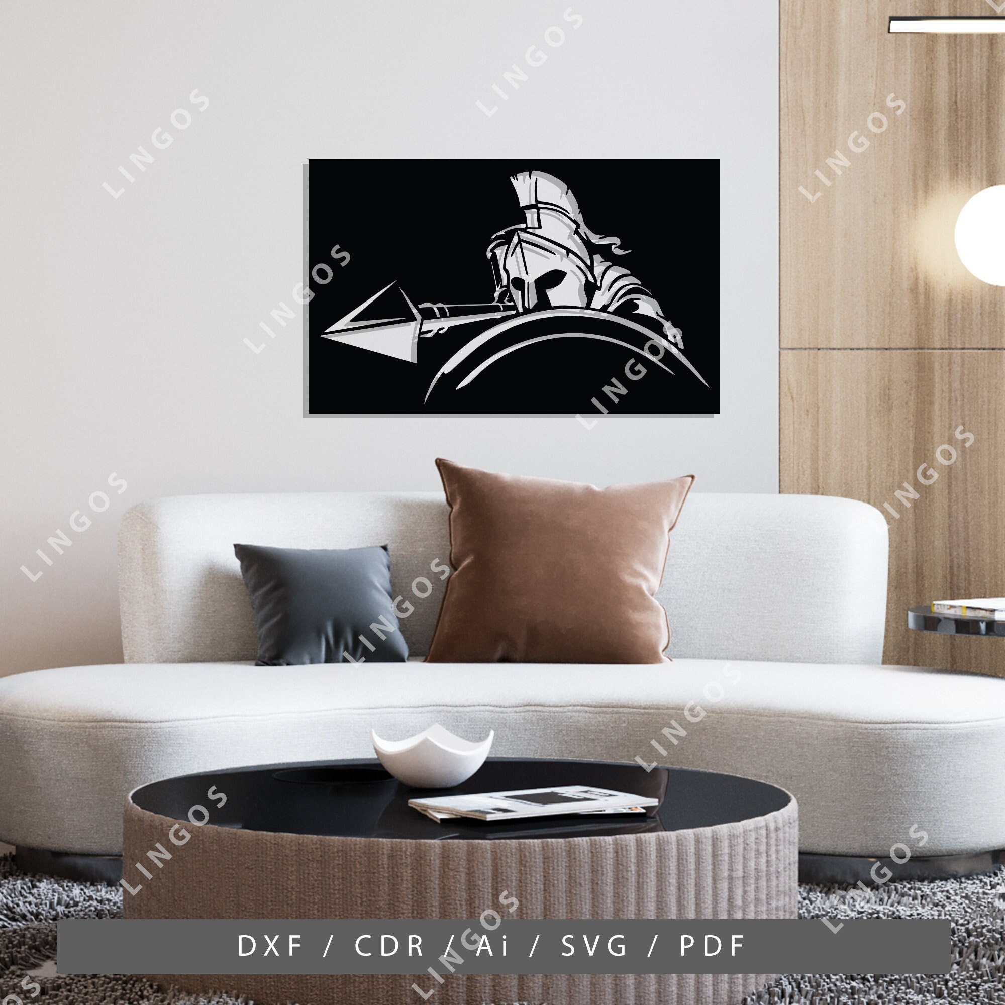 Spartan Wall Decor Warrior Vector Gladiator DXF File Cnc - Etsy