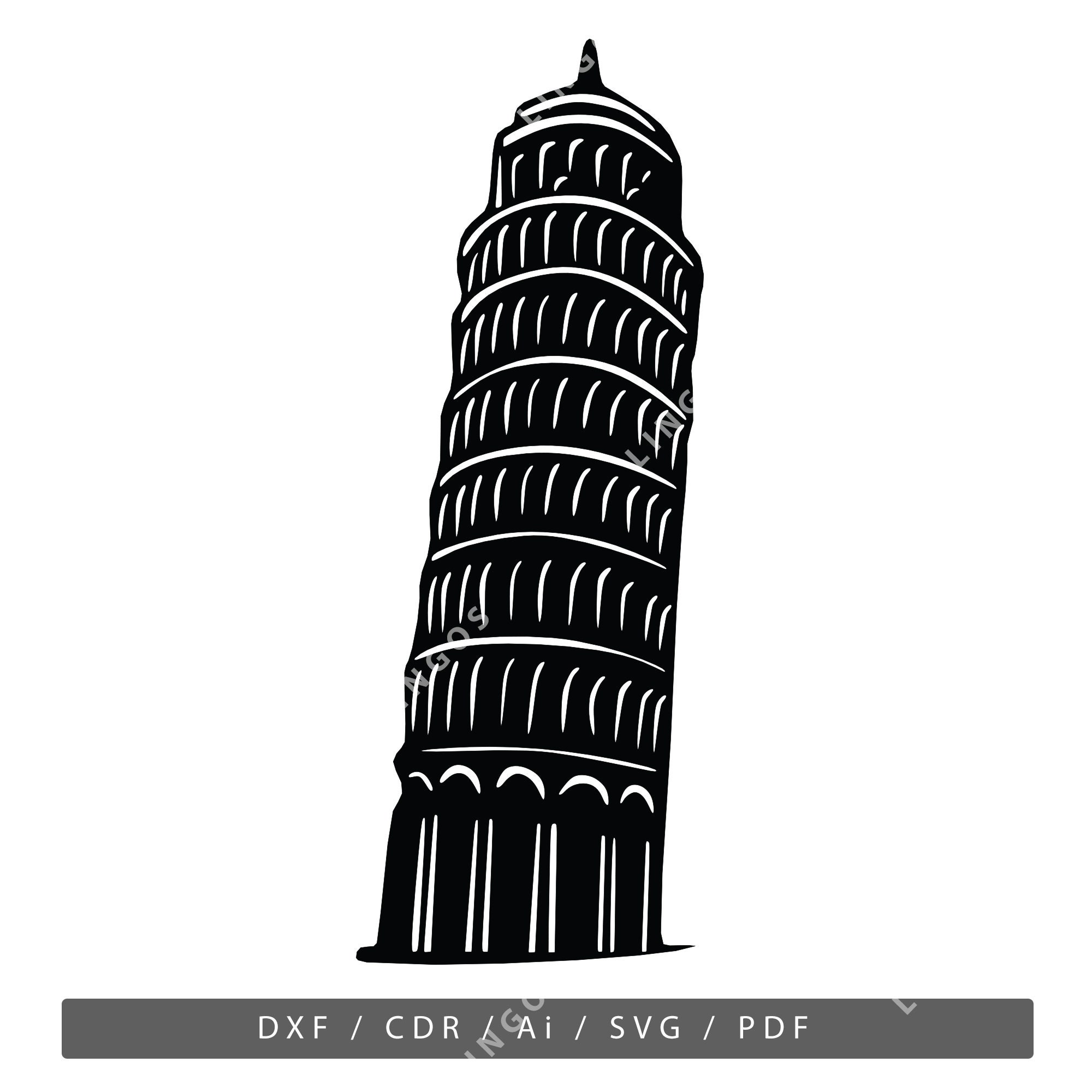 Pisa Tower Vector Leaning Tower of Pisa Wall Decor Italy | Etsy