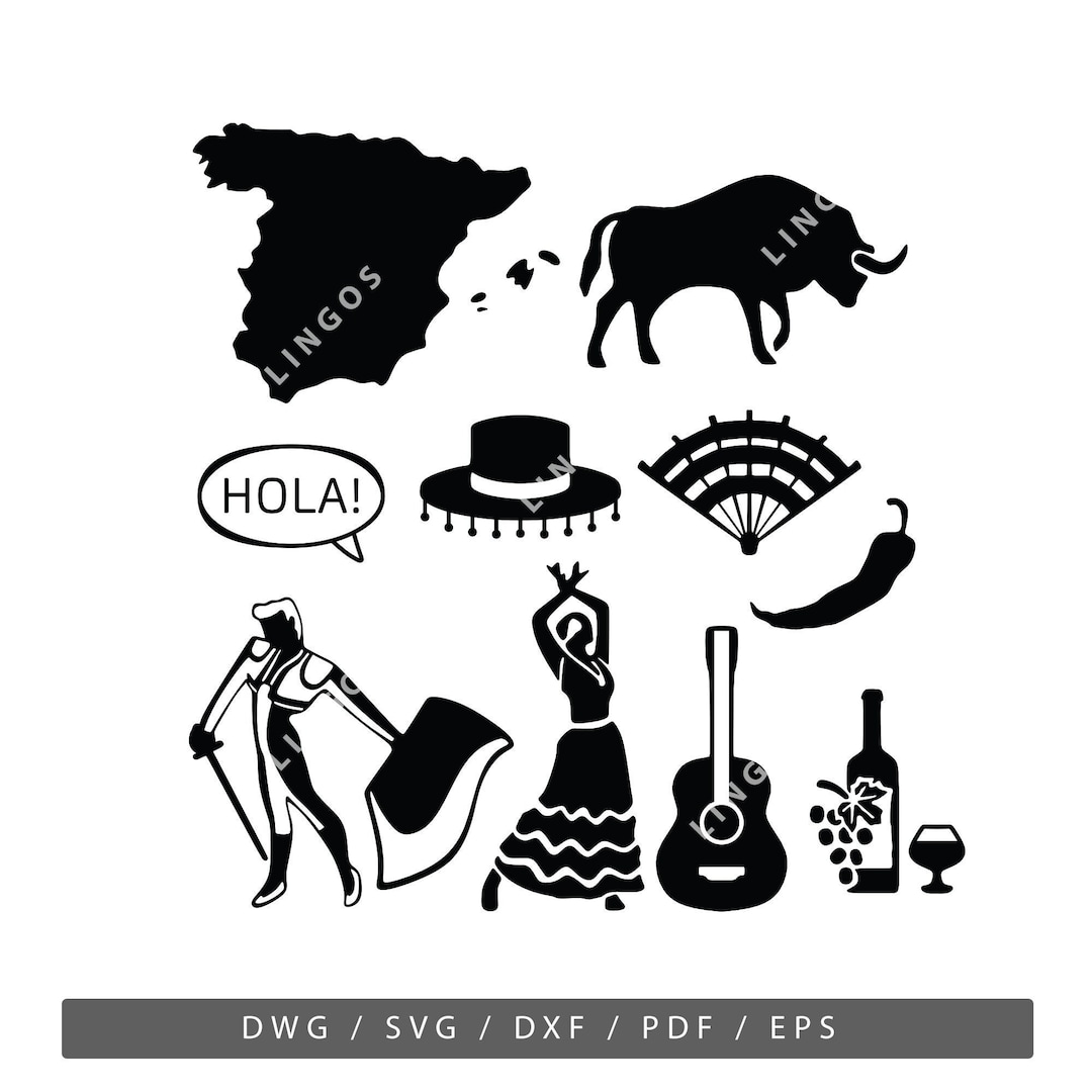 Spain SVG Bundle: Spanish Culture Vector Graphics (digital Files) - Etsy
