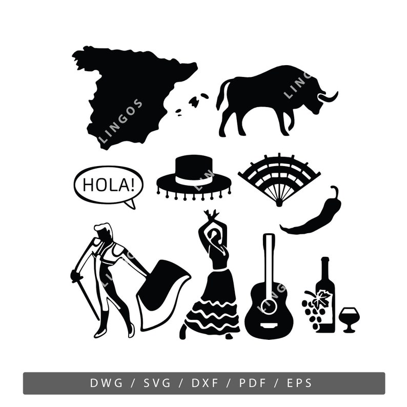 Spain SVG Bundle Spanish Culture Vector Traditional Eps - Etsy