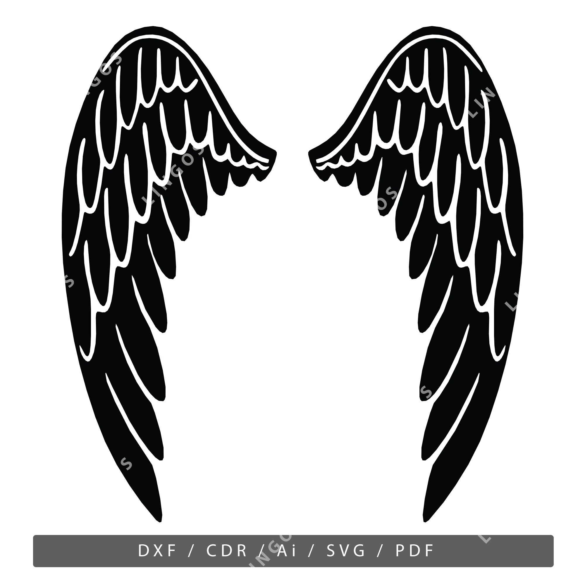 Angel Wings Laser Cut Vector Eps Cdr Ai Pdf Cricut DXF - Etsy México