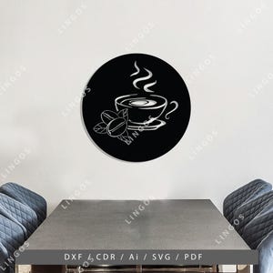 Coffee Cup Wall Art DXF, Café Decor Metal Cut Svg File, CDR, Ai, PDF - Etsy