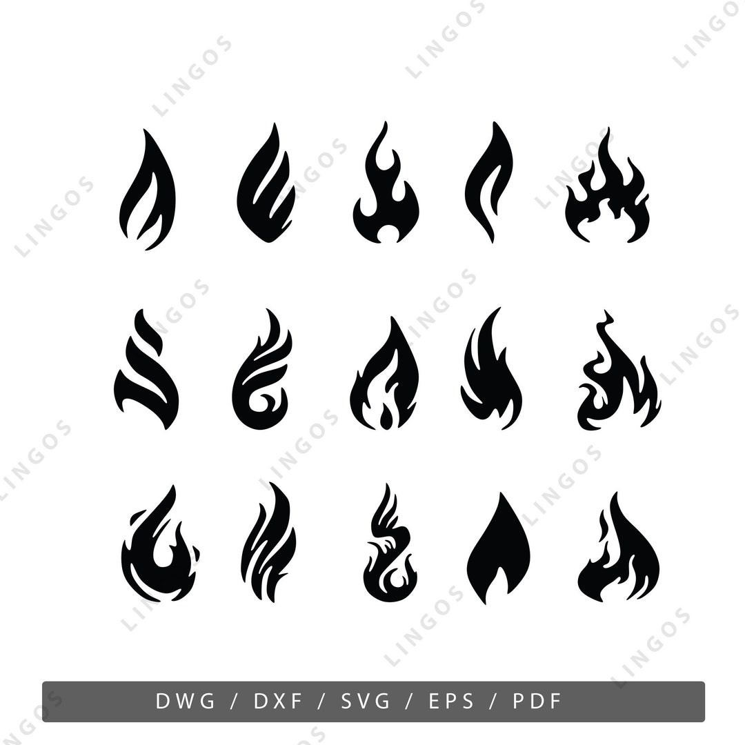 Flame Bundle Svg File, Fire Bundle Vector File, Candle Flame Clipart ...
