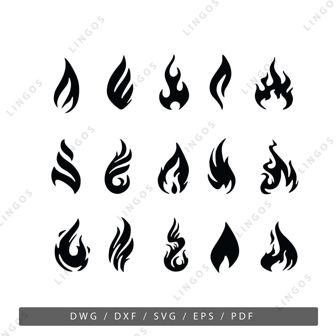 Flame Bundle Svg File Fire Bundle Vector File Candle Flame | Etsy