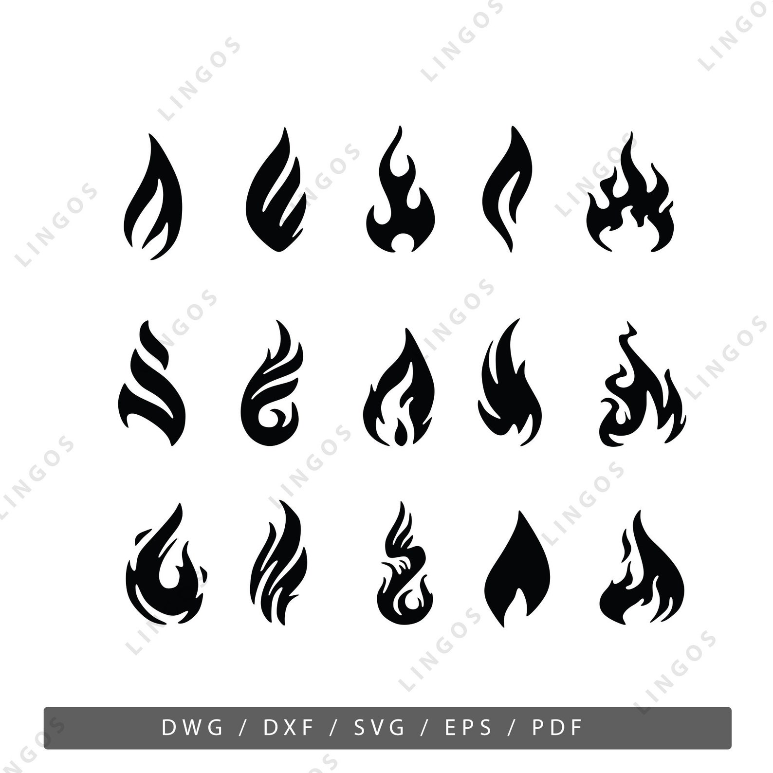 Flame Bundle Svg File, Fire Bundle Vector File, Candle Flame Clipart ...