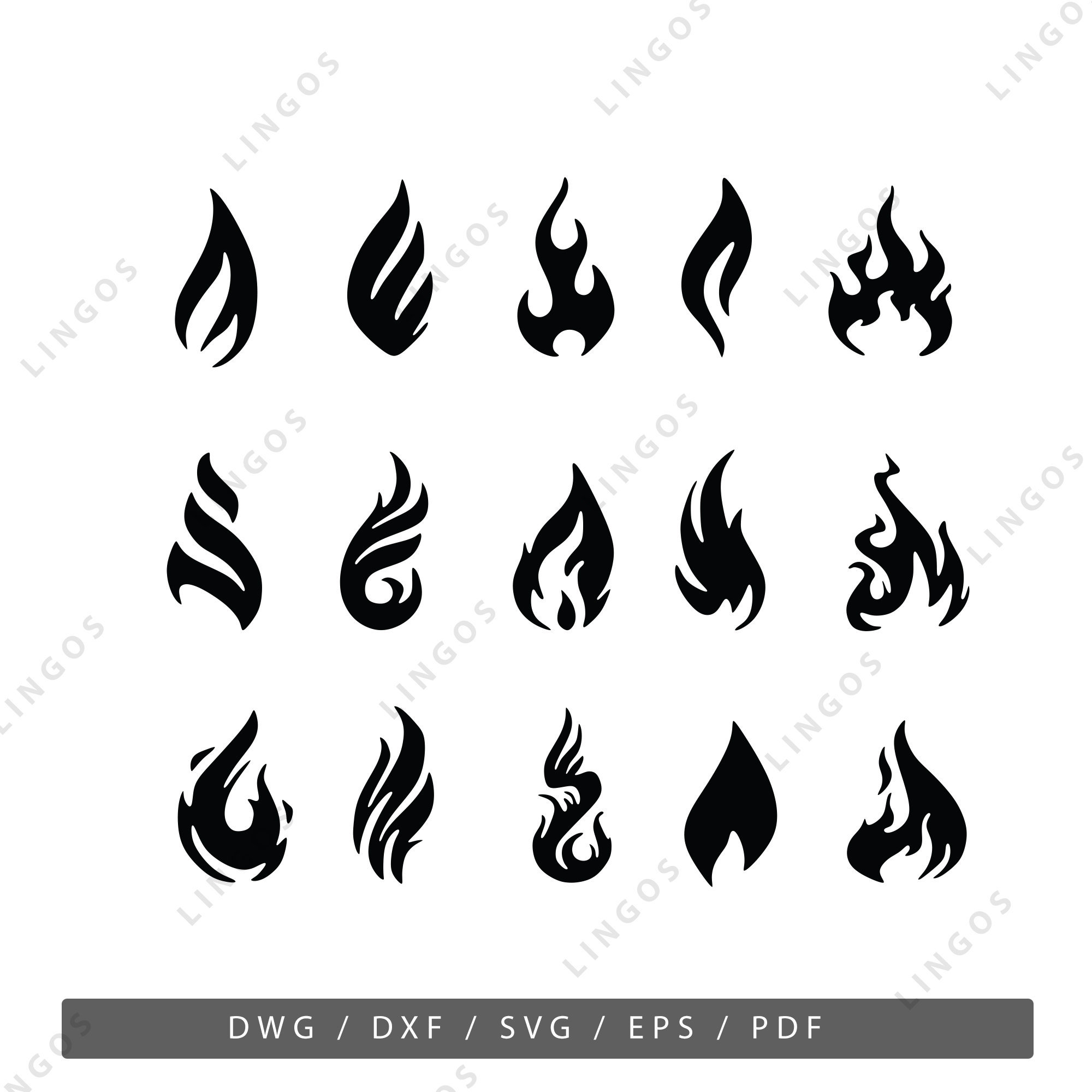 Flame Bundle Svg File Fire Bundle Vector File Candle Flame - Etsy Canada