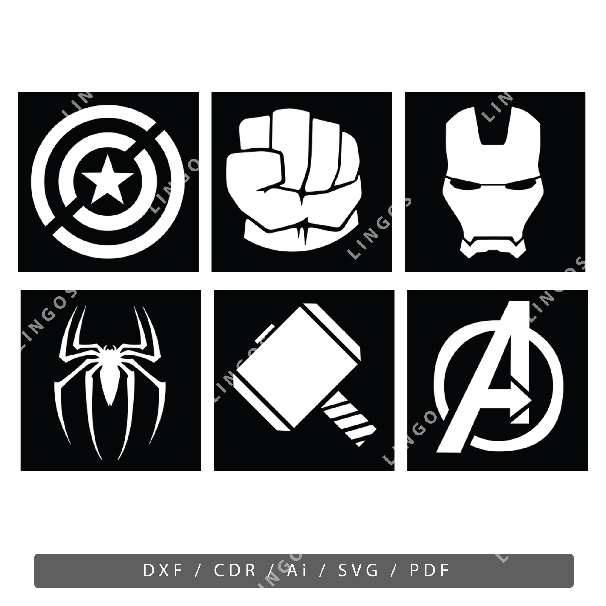 Marvel laser cut spiderman svg hulk dxf files wall sticker - Etsy México