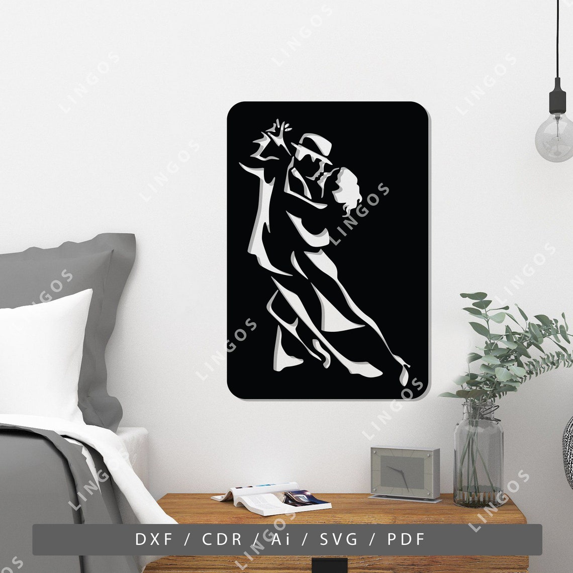 Tango Design Laser Cut Svg Dxf Files Wall Sticker Engraving | Etsy