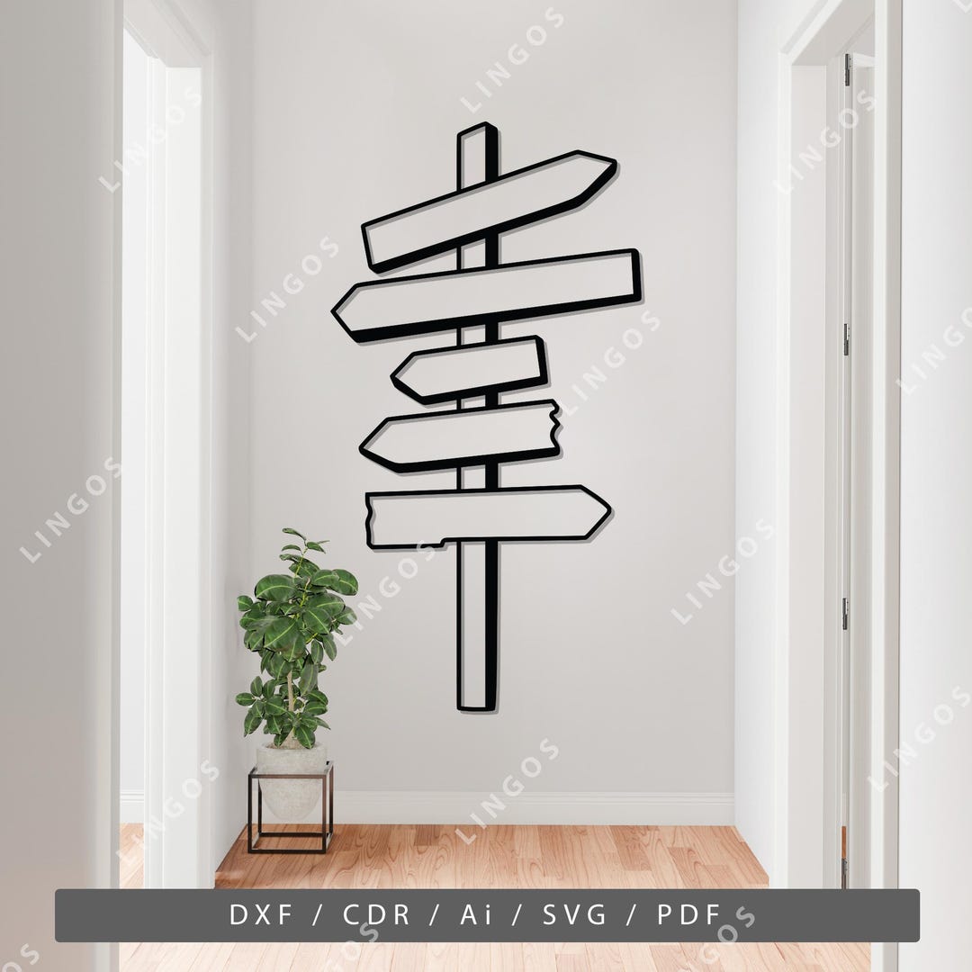 Blank Direction Sign SVG | Arrow Sign Wall Art Cut File | Rustic Road ...