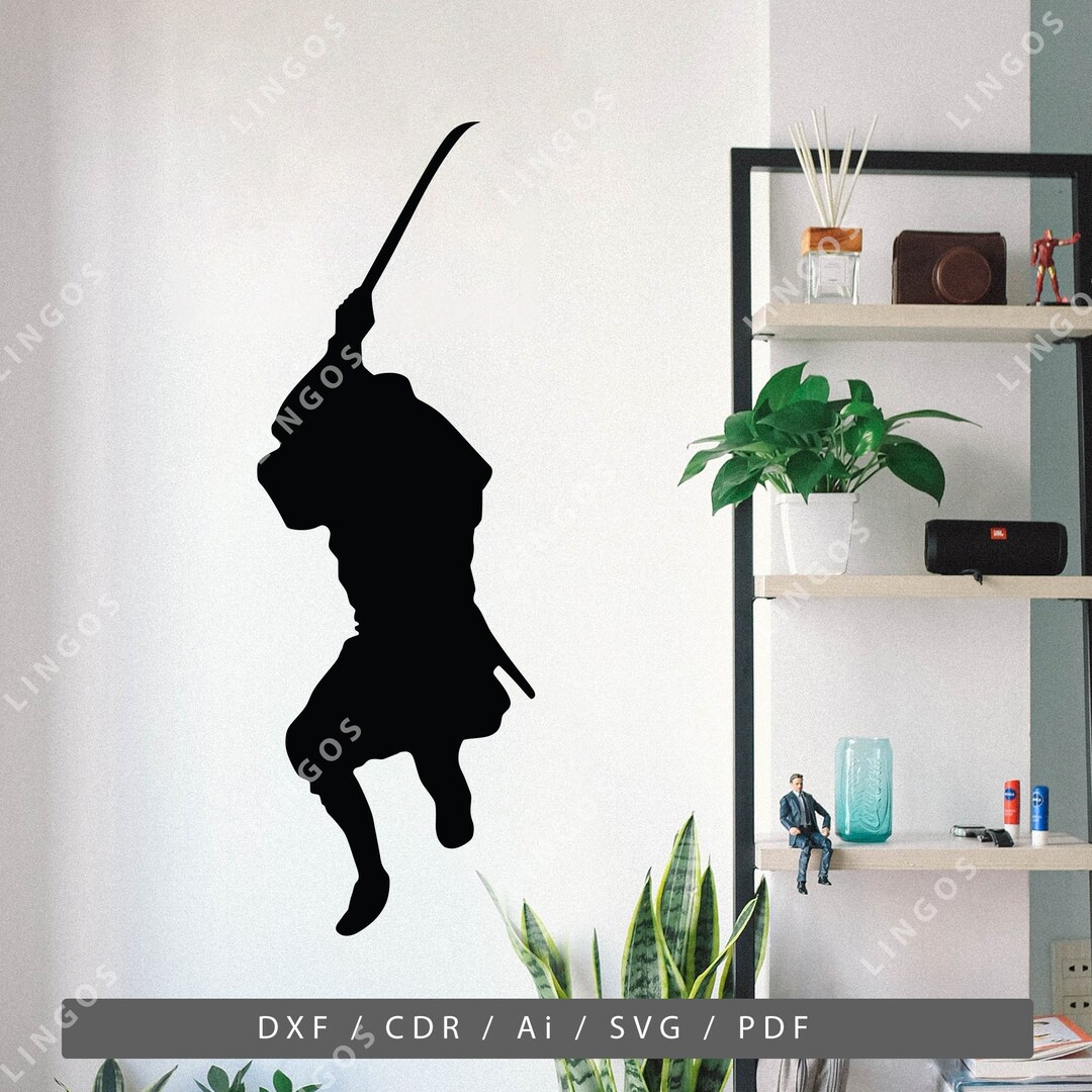 Samurai Design Laser Cut Svg Dxf Files Cnc Cutting Engraving Decal ...