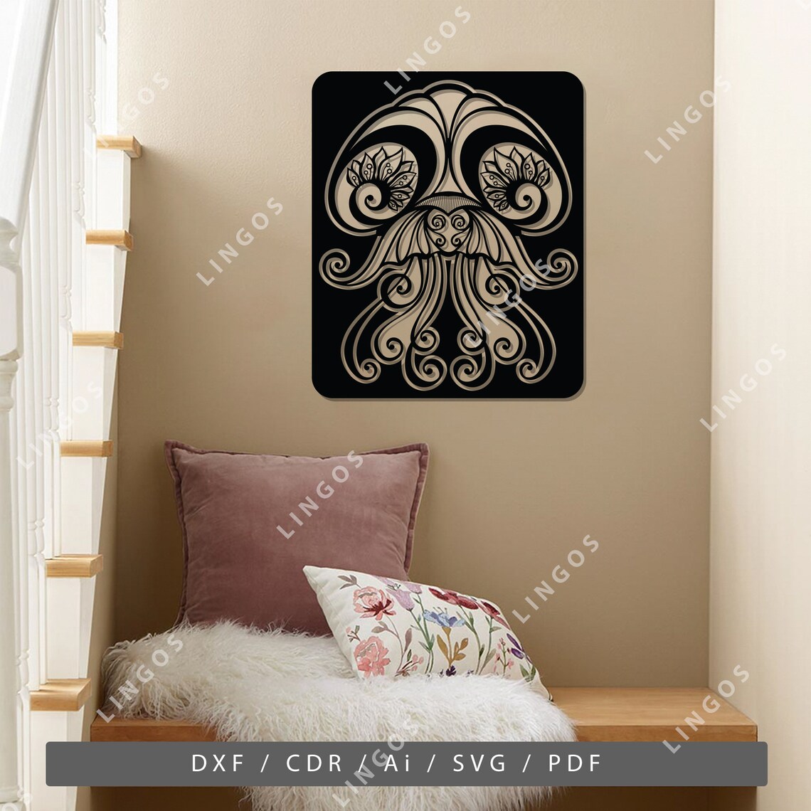Tribal Octopus Vector Octopod Wall Art Polyp SVG Rustic - Etsy