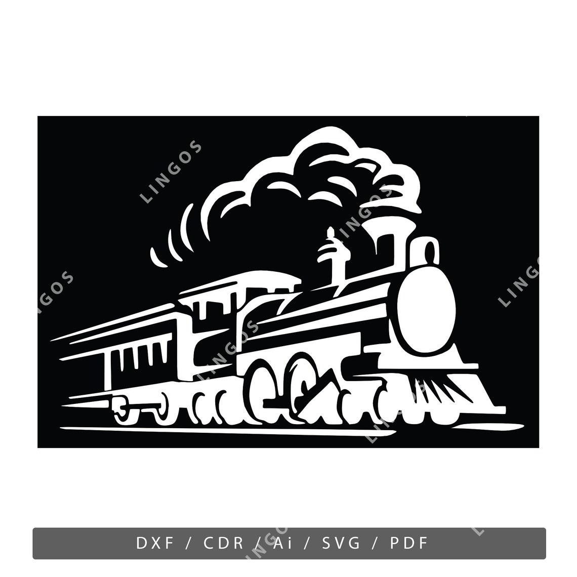 Train Design Dxf Locomotive Laser Cut Retro Train Wall | Etsy