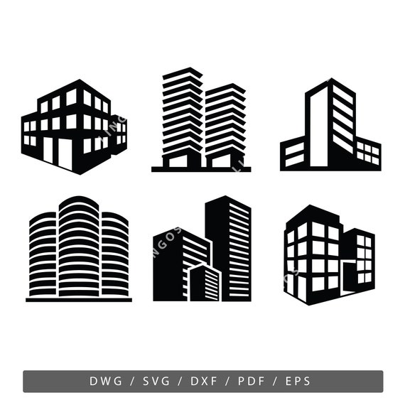 Skyscrapers Vector Building SVG Bundle Home PDF House DWG - Etsy Australia