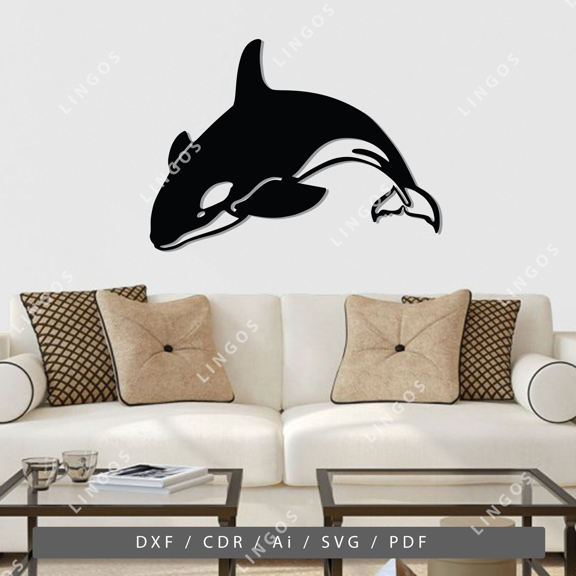 Orca Design Laser Cut Svg Dxf Files Wall Sticker Engraving - Etsy Australia