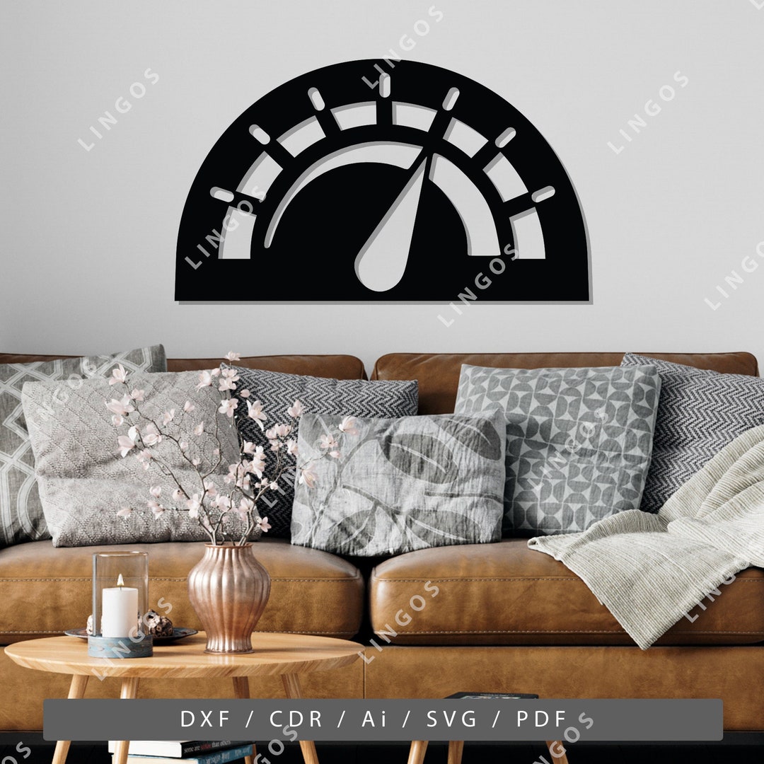 Car Speedometer Wall Decor, Driving Vector, Racing Silhouette, Clipart ...
