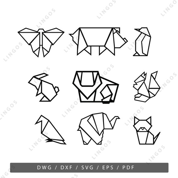 Origami Geometric Animal Bundle Vector Filesvg File - Etsy