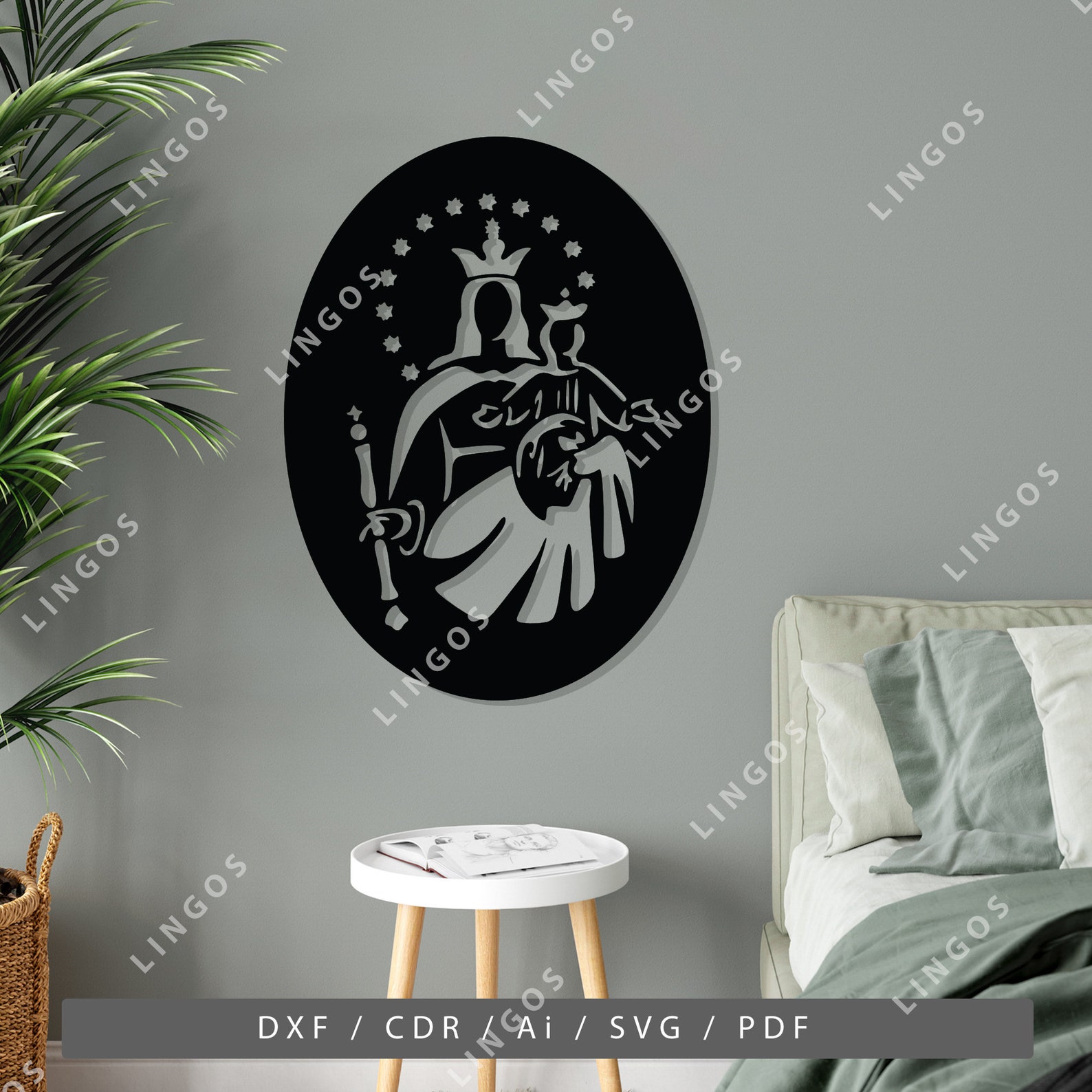 Our Lady of Mount Carmel DXF Virgin Mary and Jesus Child | Etsy