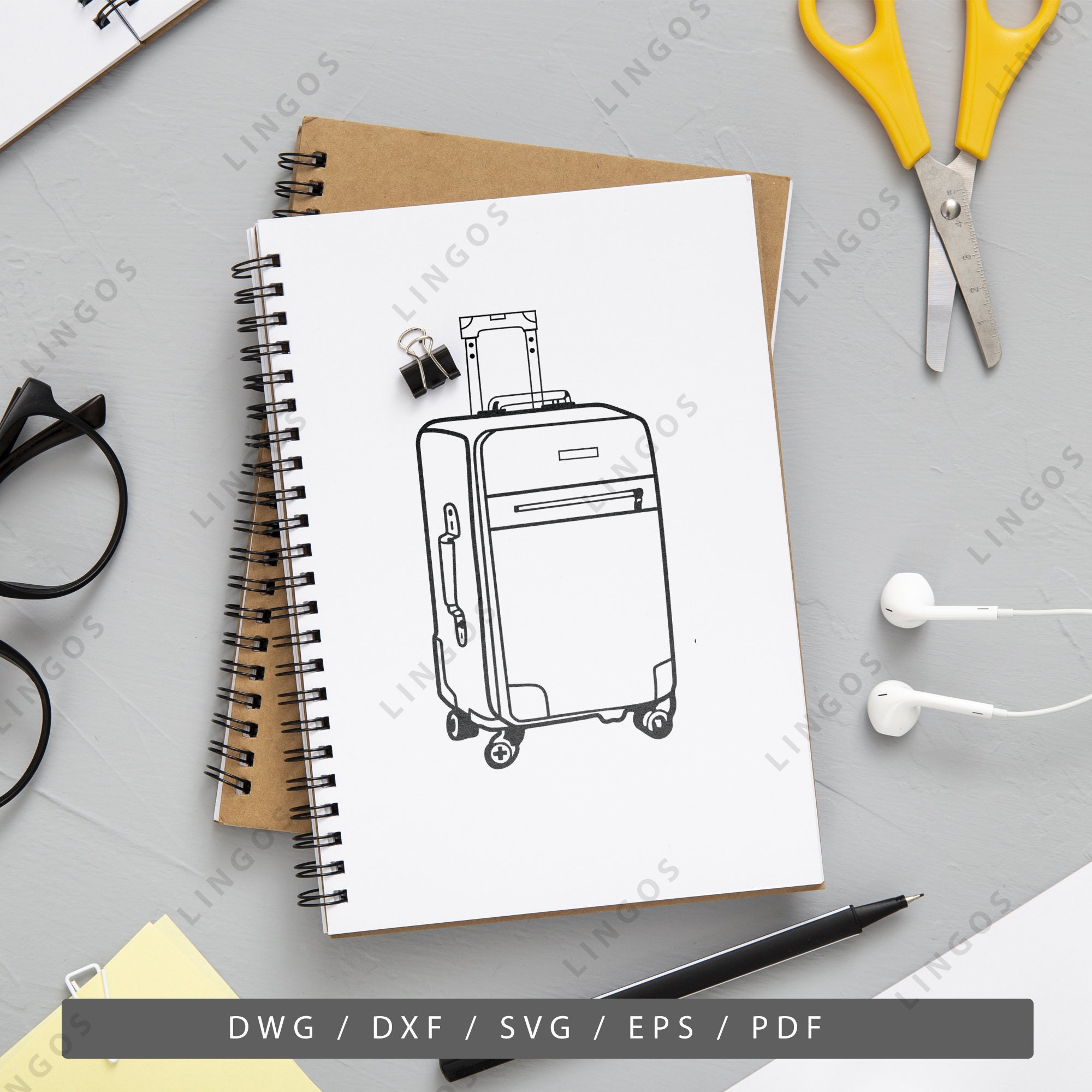 Bags SVG Bundle Suitcase Vector Sleeve Bag DWG File Pack | Etsy Canada