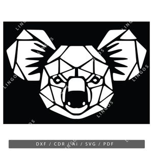 Geometric Koala SVG | Polygon Animal Wall Art DXF | Laser Cut Koala ...
