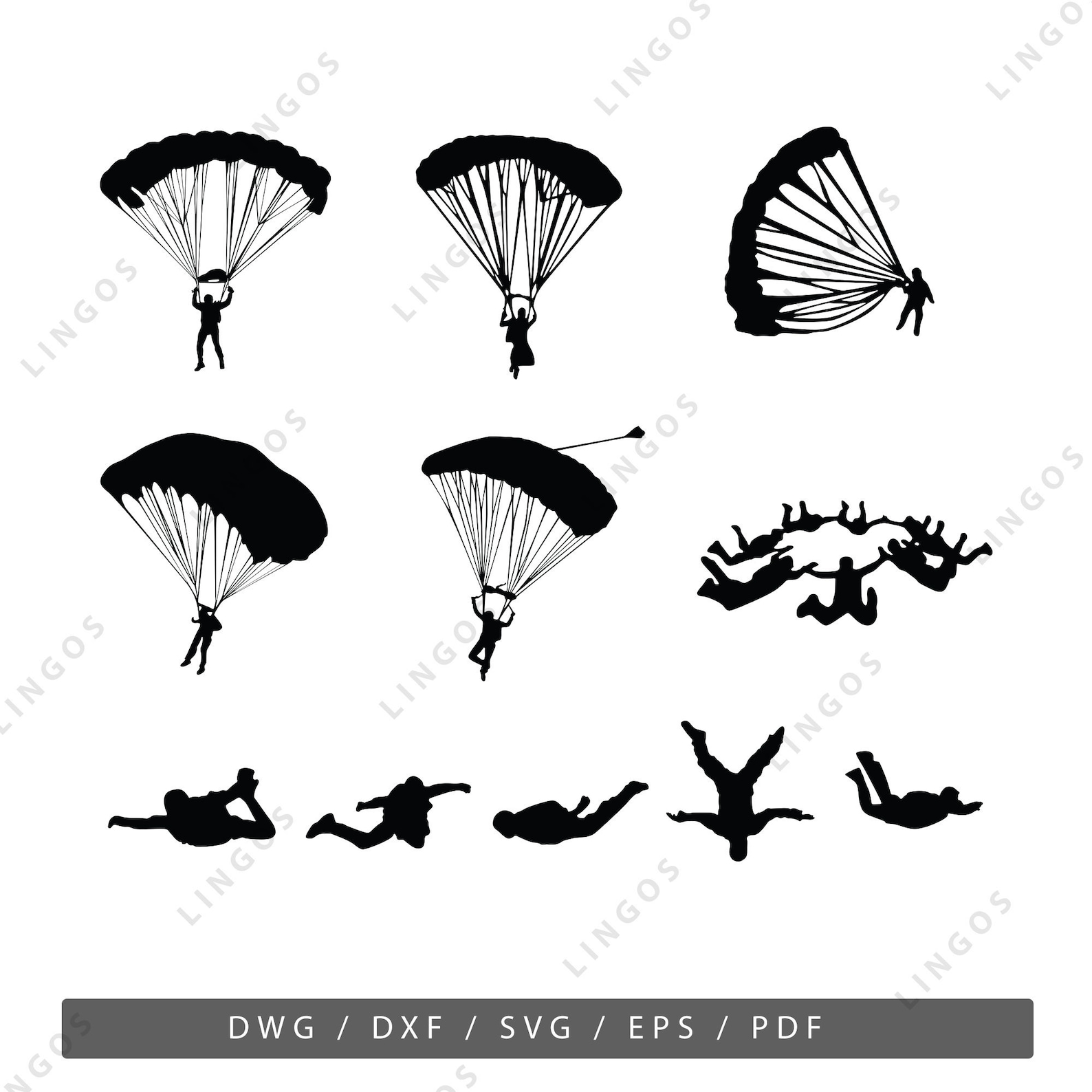 Parachute Vector Chute SVG Bundle Jump Pdf File Parachuting - Etsy