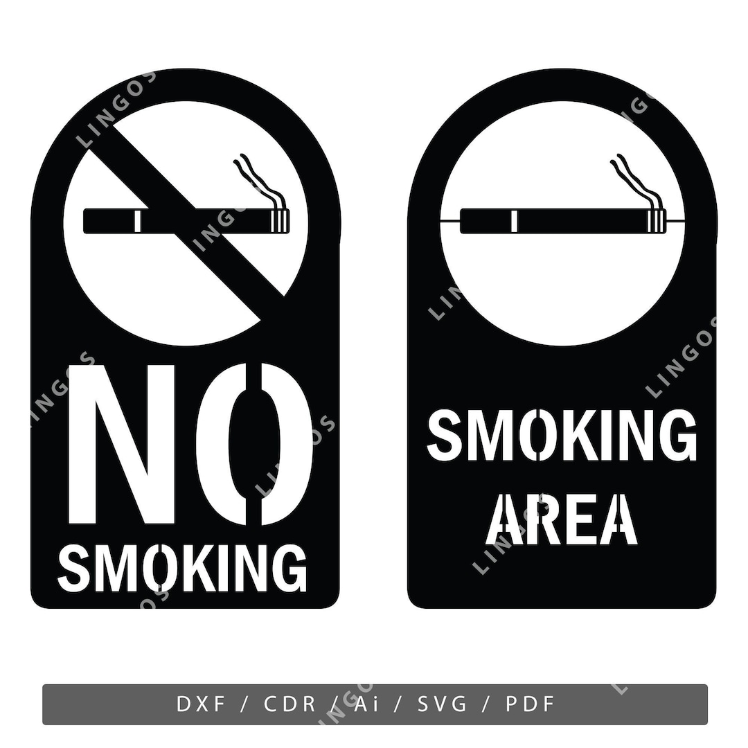 No Smoking Design Laser Cut Svg Dxf Files Wall Sticker - Etsy Australia