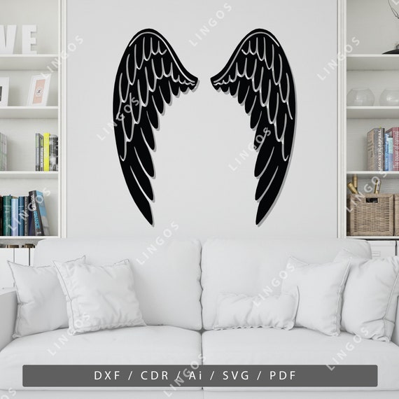 Angel Wings Laser Cut Vector Eps Cdr Ai Pdf Cricut DXF - Etsy India